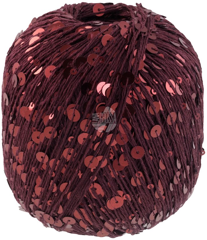 Lana Grossa Cosmo 017 Burgundy | Cotton sequin yarn