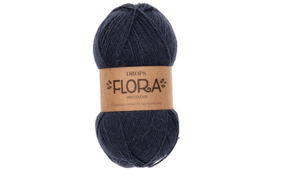 Drops Flora Uni Colour 35 Midnight Shadow | Yarnplaza.com