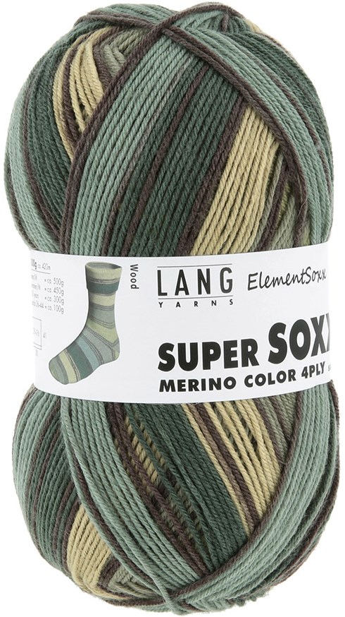 Lang Yarns Super Soxx Merino Color 4-PLY 0527 Green 1146 Wood | Sock ...
