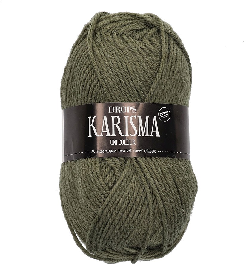 Drops Karisma Uni Colour 087 Moss Green | Yarnplaza.com