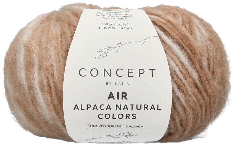 Katia Air Alpaca Natural Colors 201 Camel-Ecru | Yarnplaza.com