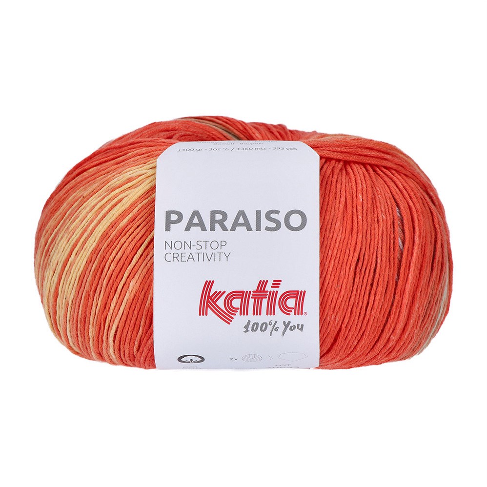 Katia Paraiso 200 Salmon-Light Blue-Yellow-Green | Yarnplaza.com