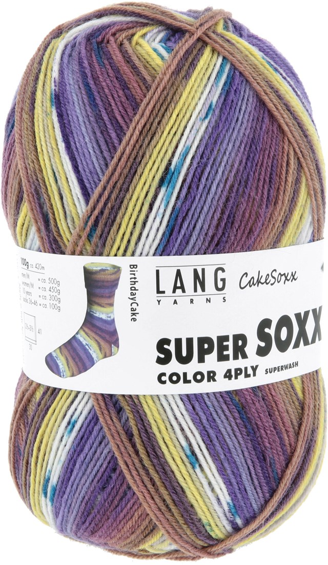 Lang Yarns Super Soxx Color 4-Fach 0543 Violet/Yellow 1149 Birthday ...