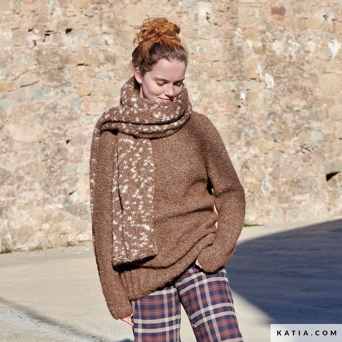Katia Air Alpaca Natural Colors Scarf Knitting Pattern - Yarnplaza.com
