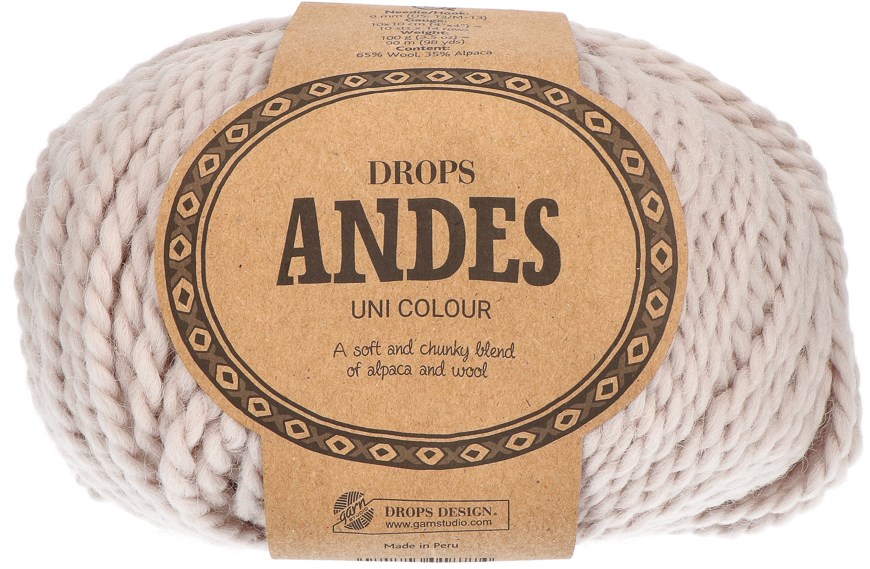 Drops Andes Uni Colour 9022 Limestone | Yarnplaza.com