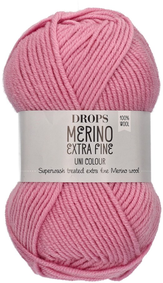 Drops Merino Extra Fine Uni Colour 25 Pink | Yarnplaza.com