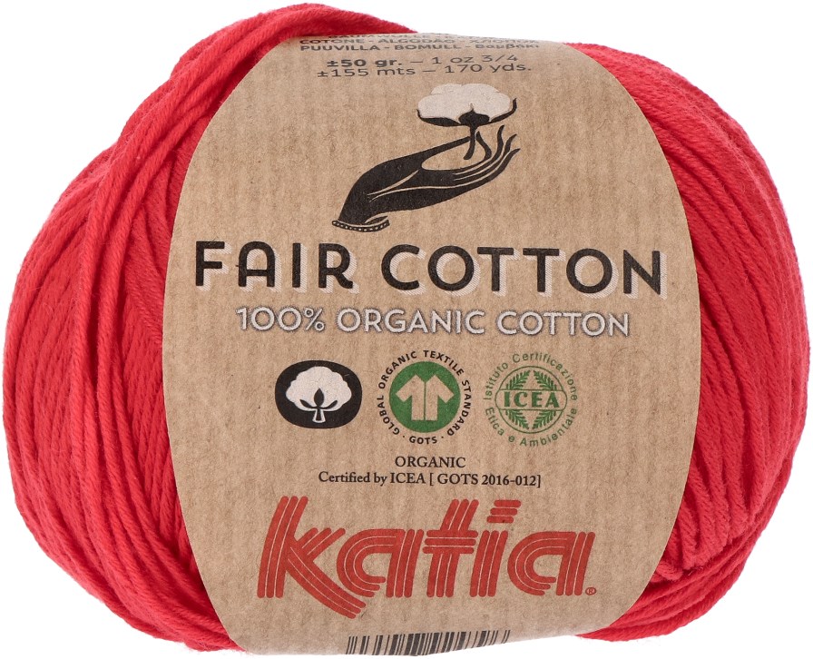 Katia Fair Cotton 004 Rood | Yarnplaza – For knitting & crochet