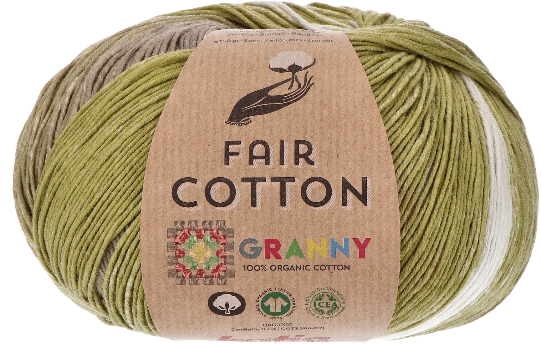 Katia Fair Cotton Granny 305 Pastel blue-Light lilac-Light pink-Beige ...