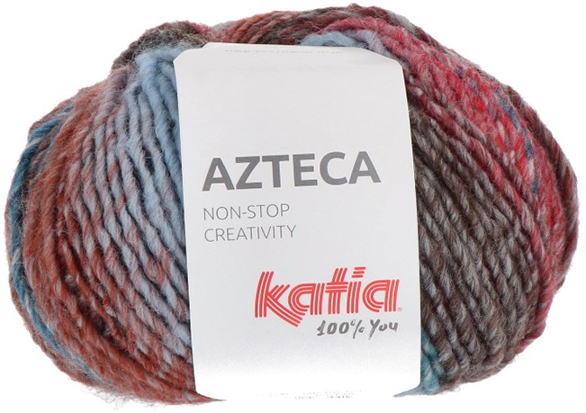 Katia Azteca 7883 Light yellow/Red/Green | Order online at Yarnplaza.com
