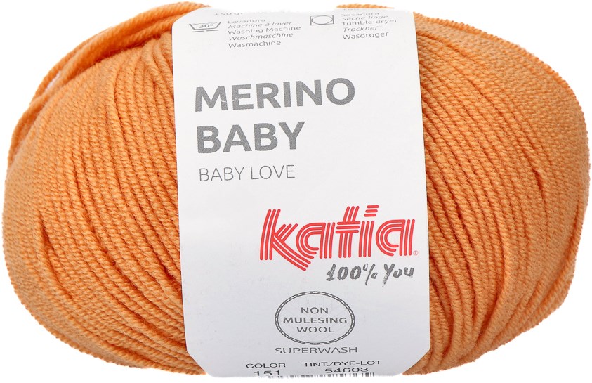 Katia Merino Baby 151 Pastel orange - Order online at Yarnplaza.com
