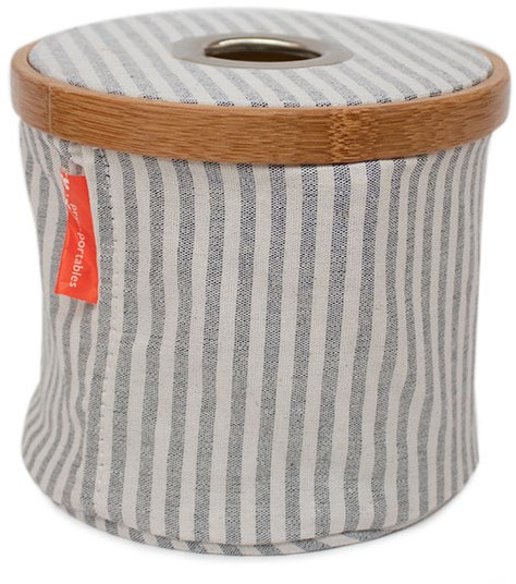Wool-Dispenser Foldable Canvas and Bamboo S Grey Striped - Yarnplaza.com