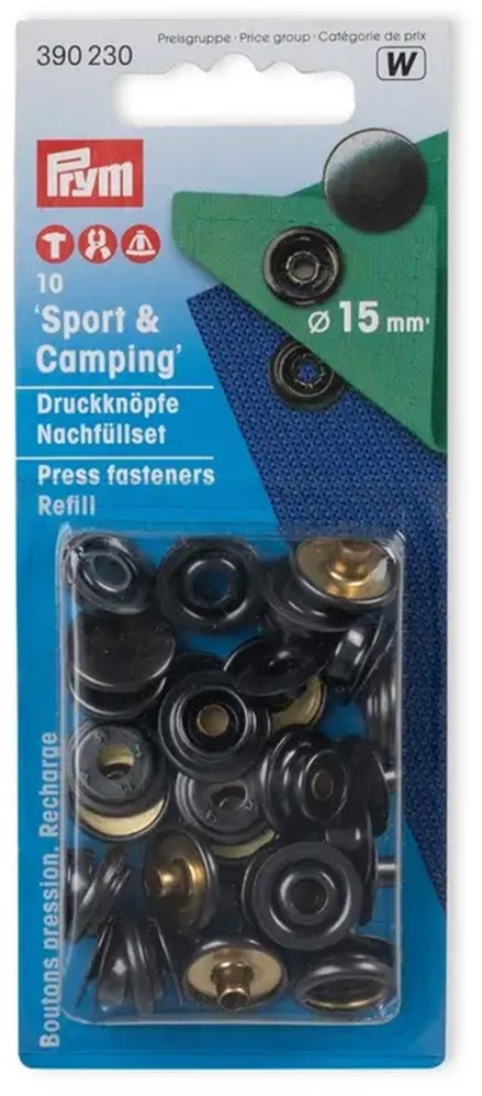Prym Refill No-Sew Snap Fasteners Sport & Camping 15mm Bronze ...