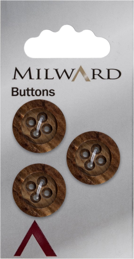 Milward Wooden Button Raised Rim - Yarnplaza.com