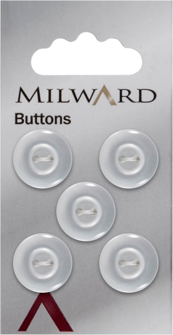 Milward Shiny Button White Rimmed - Yarnplaza.com