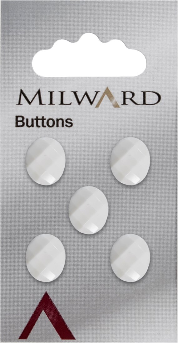 Milward Oval Button White - Yarnplaza.com
