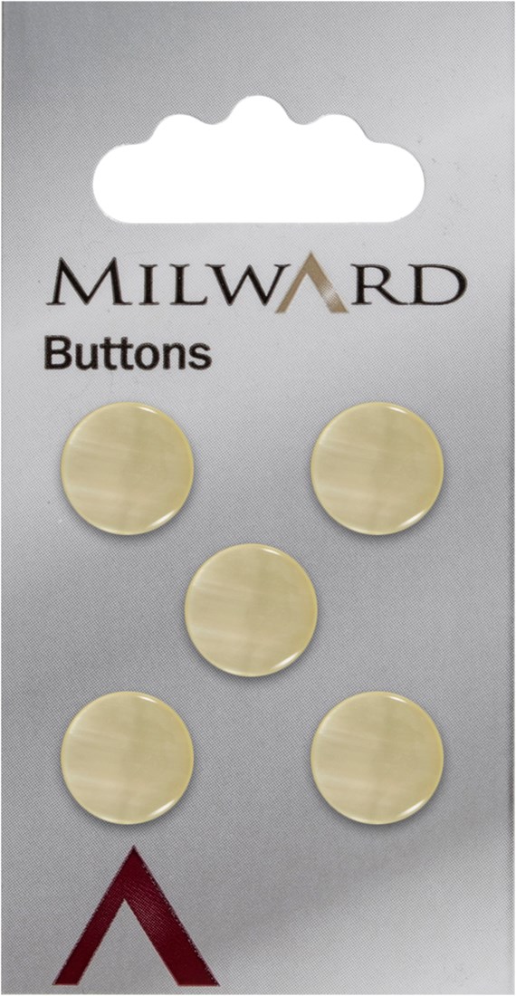Milward Round Button Pastel Yellow Shiny - Yarnplaza.com