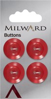Milward Button Red with Raised Rim - Yarnplaza.com