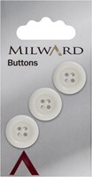 Milward Button with Raised Rim White - Yarnplaza.com