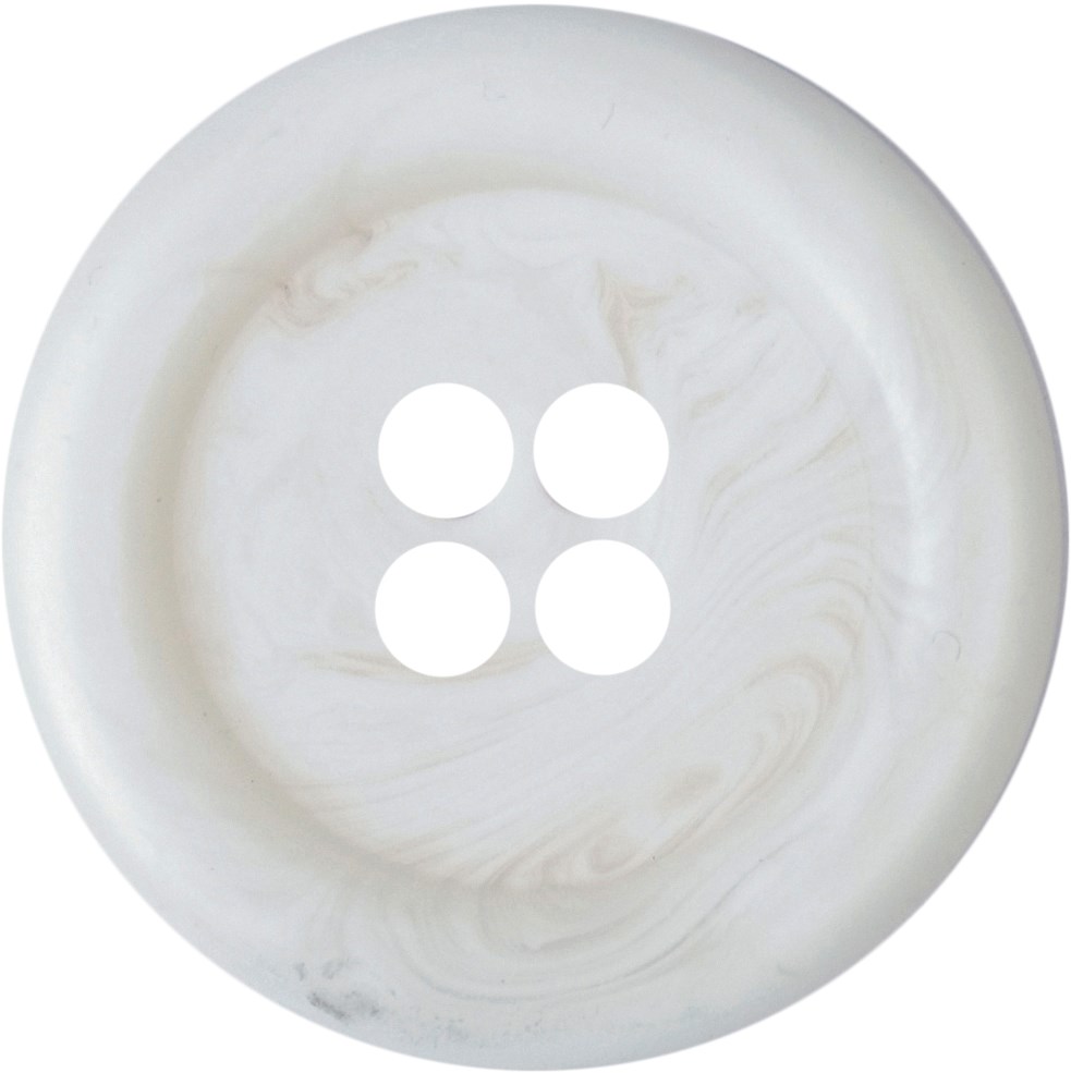 Milward Button with Raised Rim White - Yarnplaza.com