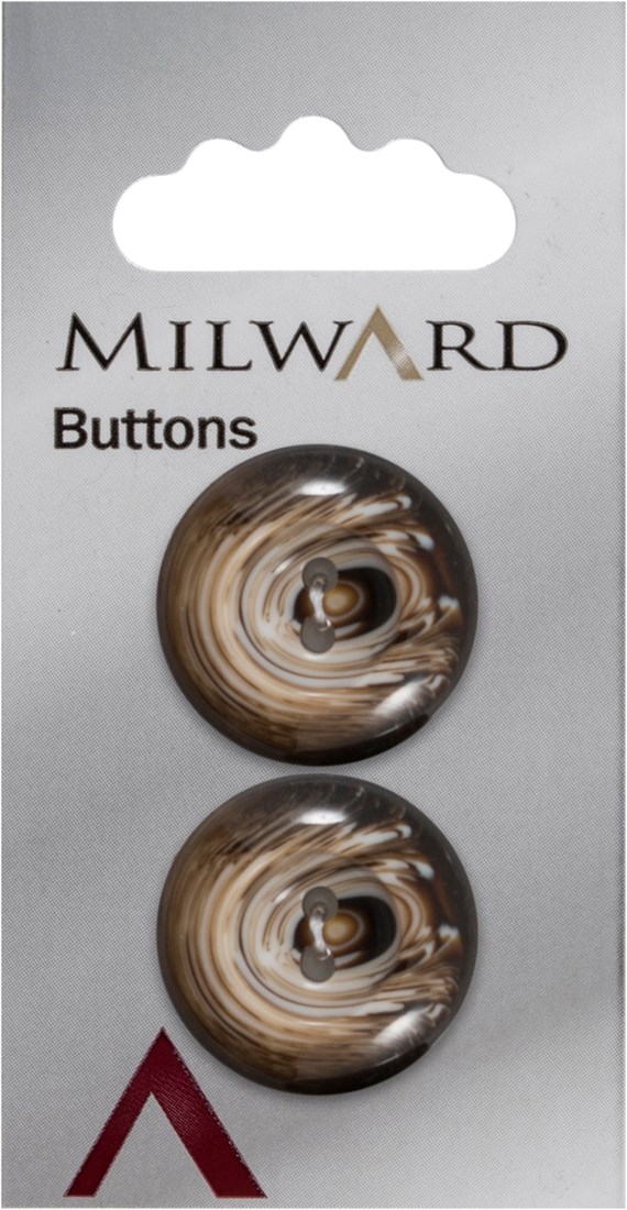 Milward Shiny Button Black/White/Brown - Yarnplaza.com