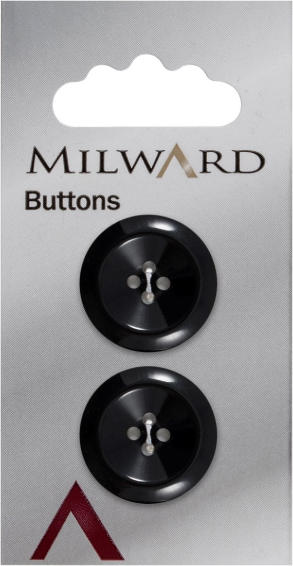 Milward Round Button Black - Yarnplaza.com
