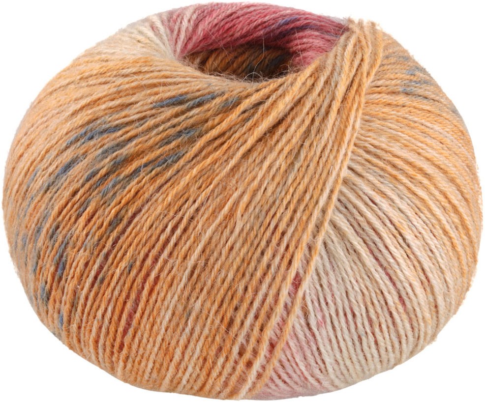 Lana Grossa Meilenweit 100 Alpaca Print 2208 Pale yellow/orange/blue ...