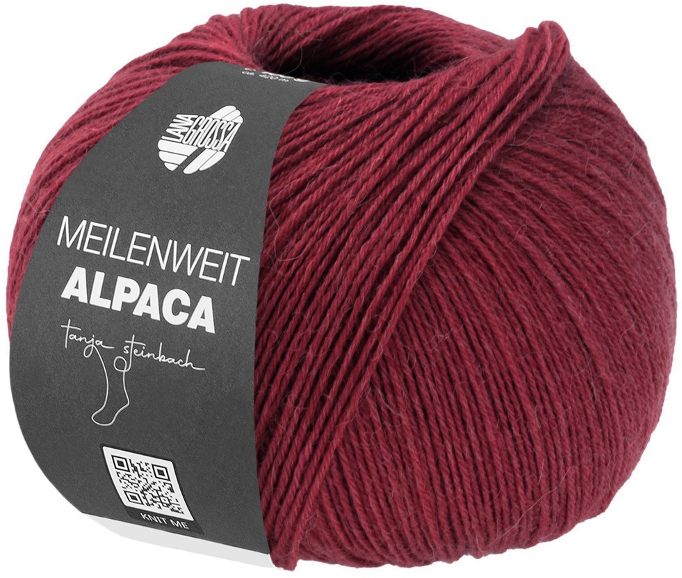 Lana Grossa Meilenweit 100 Alpaca 2020 Wine Red - Yarnplaza.com