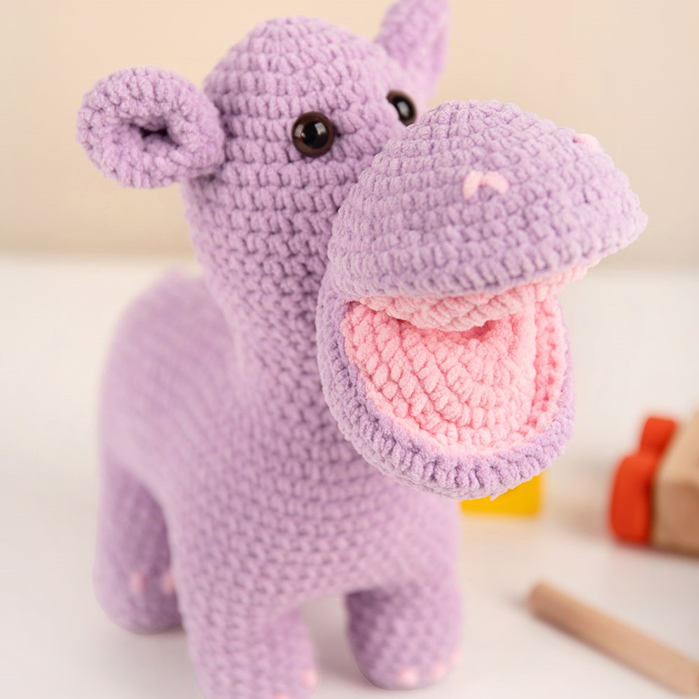 Hippo Nolan Crochet Kit - Includes Digital Pattern | Yarnplaza.com