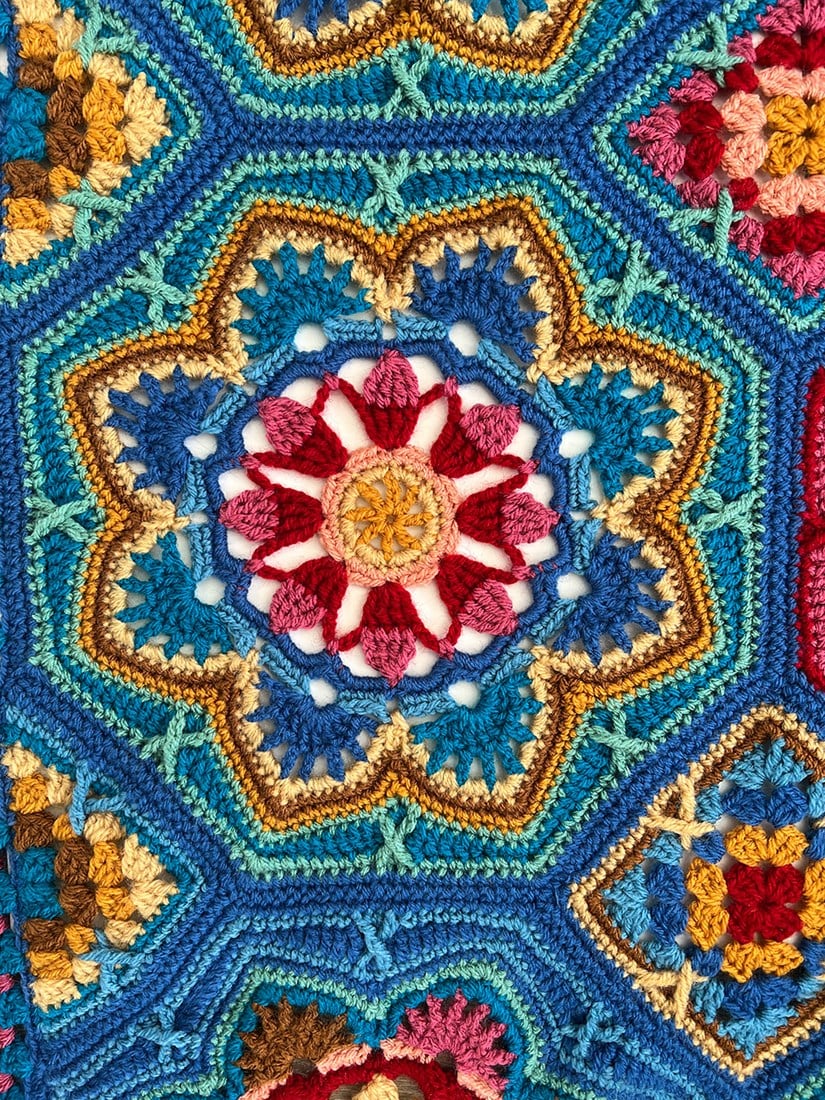 Persian Tiles Janie Crow Marrakesh Blanket Crochet kit | Yarnplaza.com