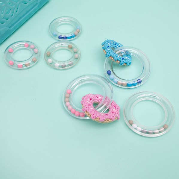 Go Handmade Rattle Ring Pink 80mm | Yarnplaza.com