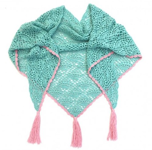Crochet Pattern Fan Shawl Triangle - Yarnplaza.com